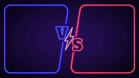 화면 대 전투 배경 빨간색 대 파란색 프리미엄 벡터