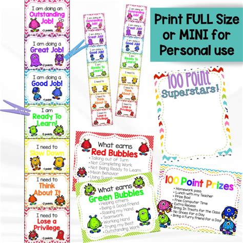 Editable Class Dojo Behavior Clip Chart And Rewards Point Tracker