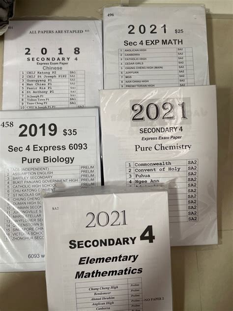 Sec 4 Exam Papers Hobbies And Toys Books And Magazines Assessment Books On Carousell