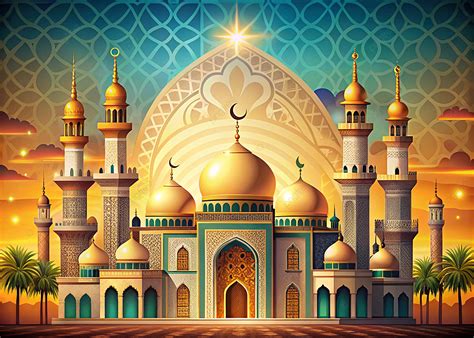 황금빛 우아함 이슬람 기하학적 패턴 이슬람 배경 이슬람 사원 배경 일러스트 및 사진 무료 다운로드 Pngtree