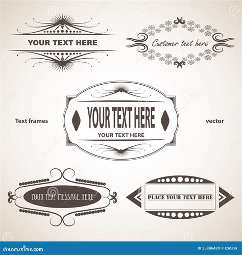 Set Of Text Frames Stock Vector Illustration Of Calligraphy 23806420