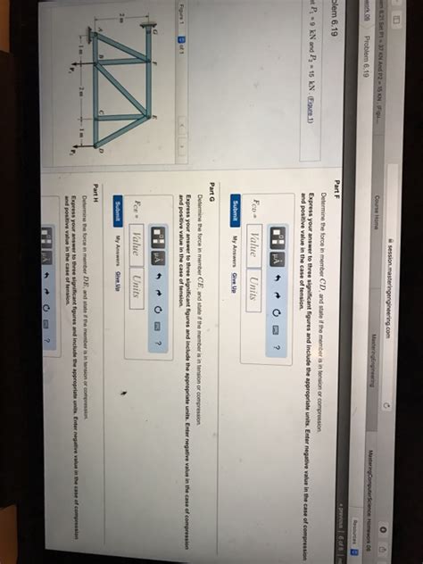 Solved Em 6 21 Set P1 37 KN And P2 15 KN 6 19 Blem 6 19 Part Chegg Com
