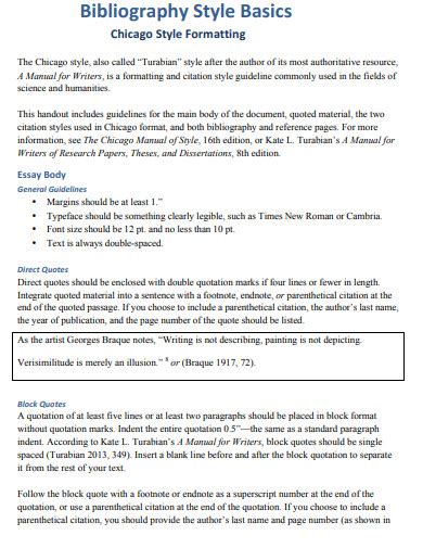 29 Chicago Style Bibliography Examples To Download