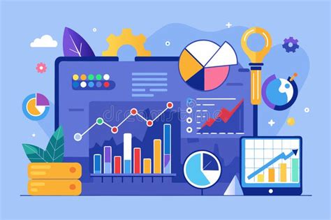 A Vibrant Setup Showcasing Various Charts And Graphs Representing Data