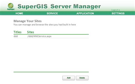 Supergis Server Manager For Gis Web Application Supergis Server Kml