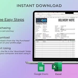 Advanced Delivery Note Template Packing Slip Google Sheets MS Excel Convertible PDF