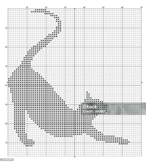 고양이 스트레칭 블랙 실루엣 스티치 크로스 패턴 측면 모습 자수 스타일 키티 벡터 Eps 10 가르랑거림에 대한 스톡 벡터 아트 및 기타 이미지 Istock
