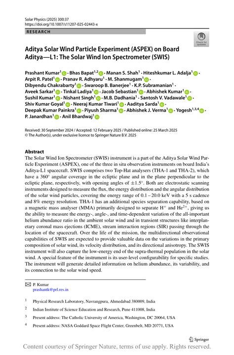 Aditya Solar Wind Particle Experiment Aspex On Board Aditya—l1 The Solar Wind Ion