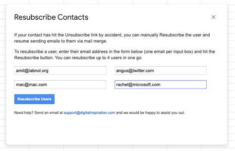 how to resubscribe an unsubscribed email address in mail merge digital inspiration