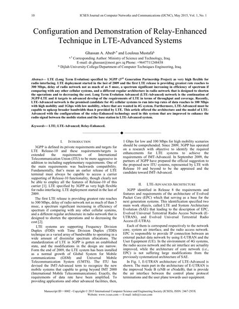 Pdf Configuration And Demonstration Of Relay Enhanced Technique In Lte Advanced Systems