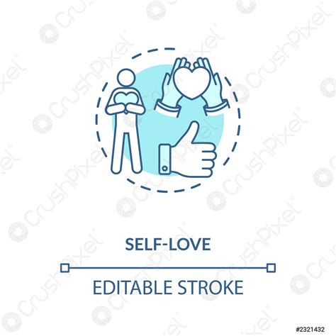 Self Love Turquoise Concept Icon Stock Vector 2321432 Crushpixel