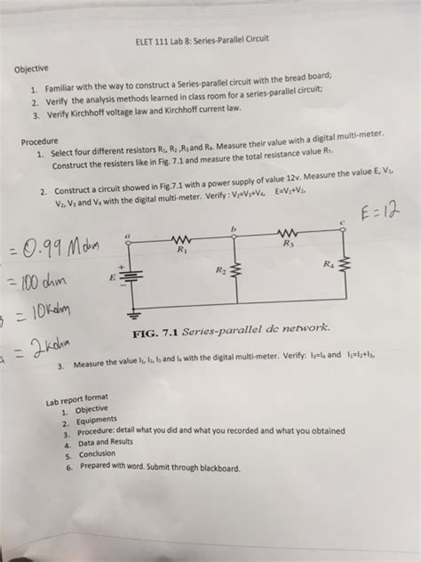 Series And Parallel Circuit Lab Answers Circuit Diagram