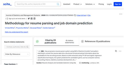 Methodology For Resume Parsing And Job Domain Prediction