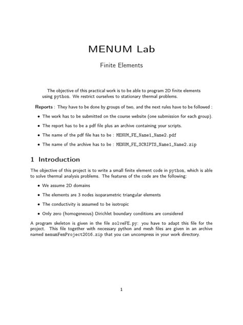 Programming 2d Finite Element Analysis Of Thermal Problems In Python