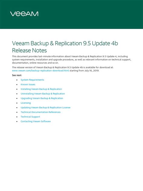 Veeam Backup And Replication 95 Update 4b Release Notes Pdf Hyper V File System