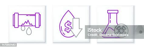 세트 라인 부동액 시험관 물이 새는 깨진 금속 파이프 및 원유 가격 아이콘을 떨어 뜨립니다 벡터 가격에 대한 스톡 벡터 아트 및 기타 이미지 Istock