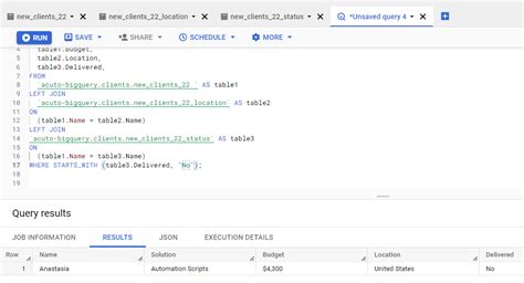 How To Write Bigquery Left Join Functions In Standard Sql
