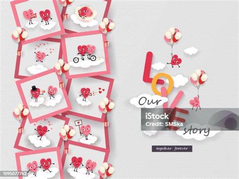 이야기 사진 커플 사랑 하트 연인 벡터의 재미 있는 상징의 사랑 구름에 대한 스톡 벡터 아트 및 기타 이미지 구름 귀여운