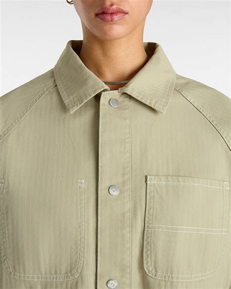 Codey Utility Coat In Beige Vans Uk