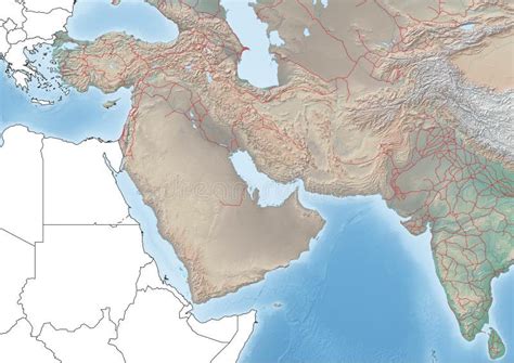 Blank Southwest Asia Map
