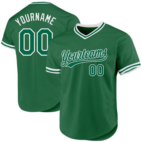2024 Custom Kelly Green White Authentic Throwback Baseball Jersey Sale