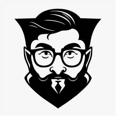 Premium Vector Simple Clean Wizard With Glasses Logo Vector Vector