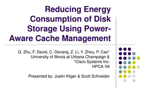 Ppt Reducing Energy Consumption Of Disk Storage Using Power Aware