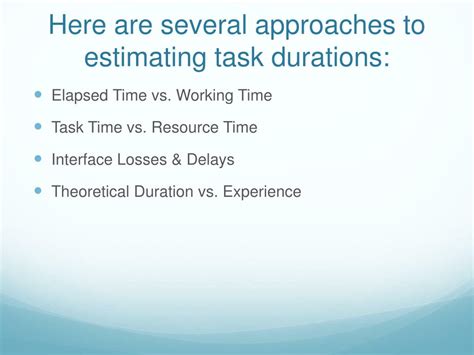 Ppt Estimating Task Durations Powerpoint Presentation Free Download Id2811646
