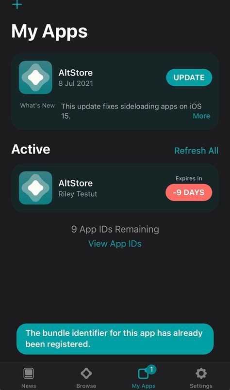 The Bundle Identifier For This App Has Already Been Registered Raltstore