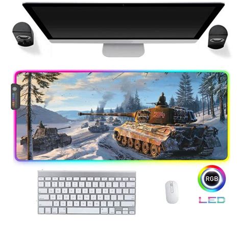 Xxl Rgb Gaming Mousepad 600x350mm Big Led Tiger Tank Tanks Ww2 Etsy