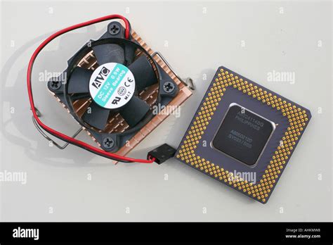 The Underside Of A Socket 7 Intel Computer Cpu Showing Chip And