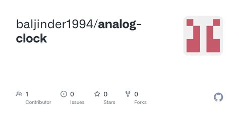 Analog Clockanalog Clock At Main · Baljinder1994analog Clock · Github