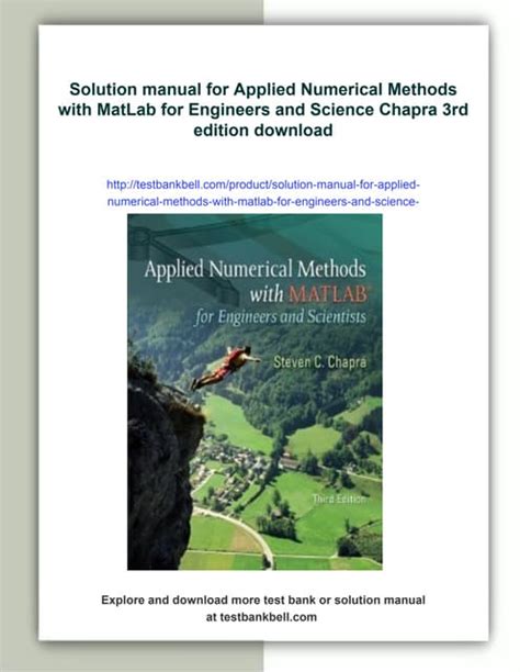 Solution Manual For Applied Numerical Methods With Matlab For Engineers And Science Chapra 3rd