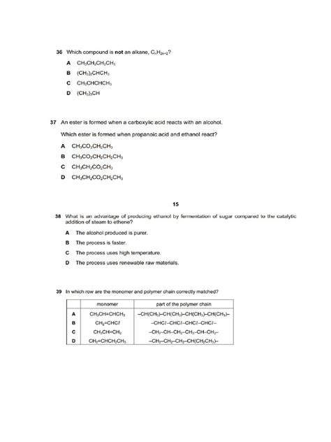 Mcq Organic Chem Qs Igcse Pdf