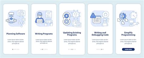 Premium Vector Programming Skills Light Blue Onboarding Mobile App Screen