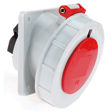 Ip44 And Ip67 Panel Mounting Socket Outlets Angled 32a 400v 5p Ip67 Panel Mounting Socket