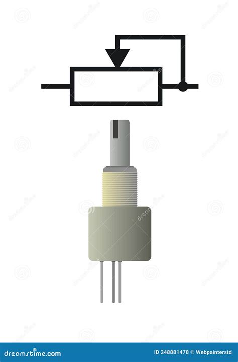 Variable Resistor Radio Component Radio Electronic Circuit Symbolic Designation Isolated On