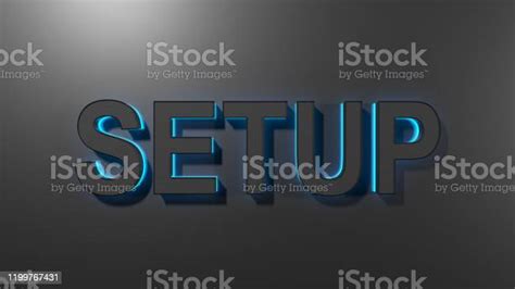 검은 색 배경에 파란색 백라이트가있는 Setup 검은 색 쓰기 3d 렌더링 그림 3차원 형태에 대한 스톡 사진 및 기타 이미지