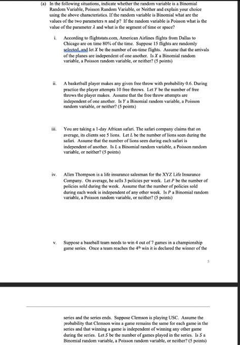 Solved A In The Following Situations Indicate Whether The