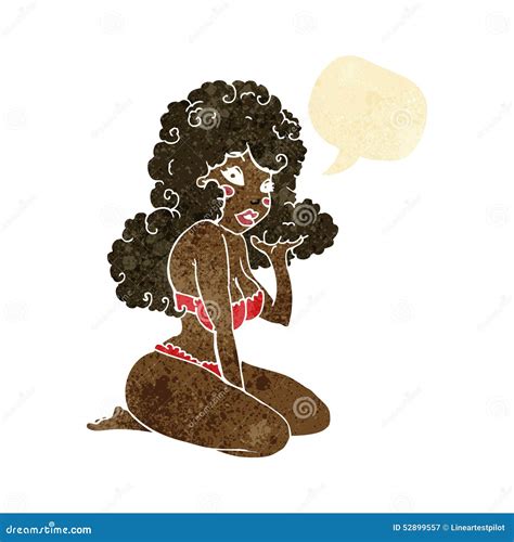 Cartoon Pin Up Girl With Speech Bubble Stock Illustration