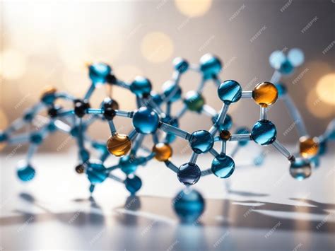 Premium Ai Image Science Background With Molecule Or Atom Abstract