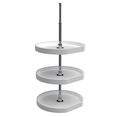 REV A SHELF 20 Polymer D Shape 3 Shelf Lazy Susan White Independently Rotating Rev A Shelf 6273