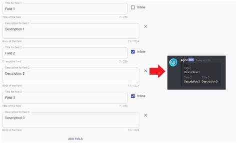 Create Embed Message April Docs
