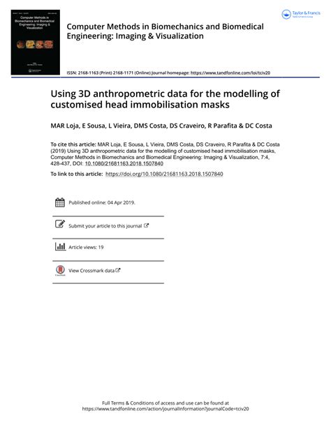 Pdf Using 3d Anthropometric Data For The Modelling Of Customised Head