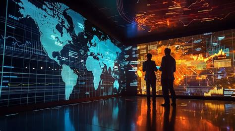 Global Economic Policy Summits With Digital Data Projections And Visualizations Premium Ai