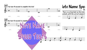 Note Name Speed Tests By Jayme Hayes Teachers Pay Teachers