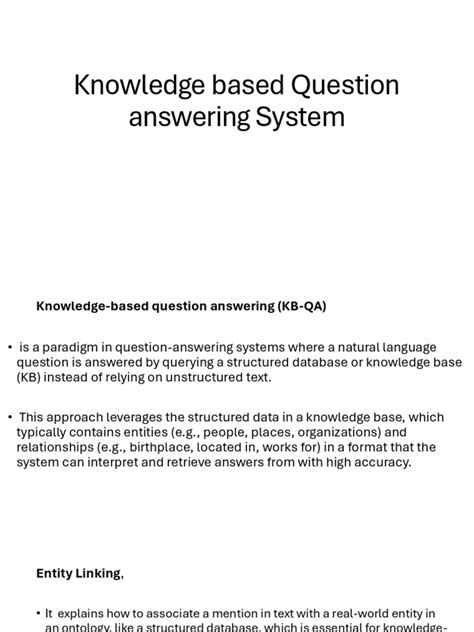 Knowledge Based Question Answering System 1 Pdf Information Science Applied Mathematics
