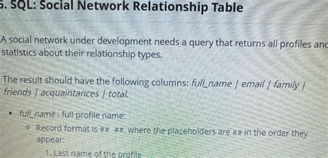 Sql Social Network Relationship Table A Social Network Under Development Needs A Query That
