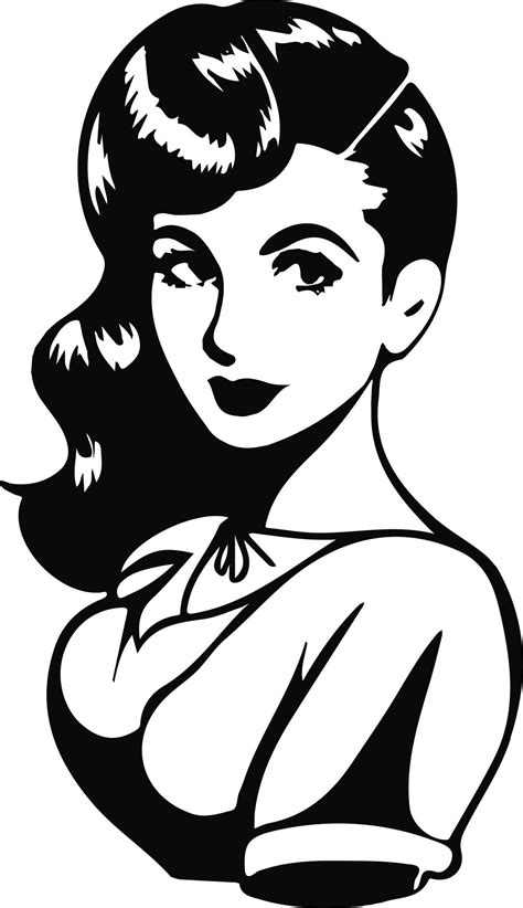 Retro Sexy Pin Up Girl SVG Png Pdf Professional Etsy
