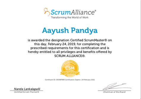 Scrummaster Scrum Certifiedscrummaster Scrumalliance Agilemanifesto… Aayush Pandya Csp